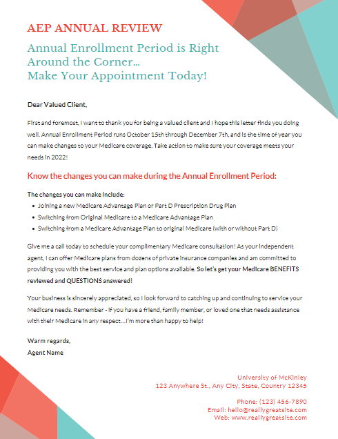 AEP Annual Review Letters