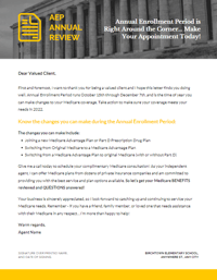 Customizable AEP Annual Review Letters - Agent Use