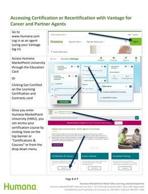 2021 Humana Certification Instructions